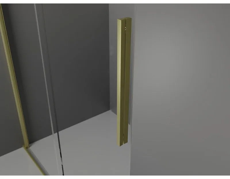 Mexen Velar, posuvné dveře do otvoru 90x200 cm, 8mm čiré sklo, zlatá matná, 871-090-000-01-55