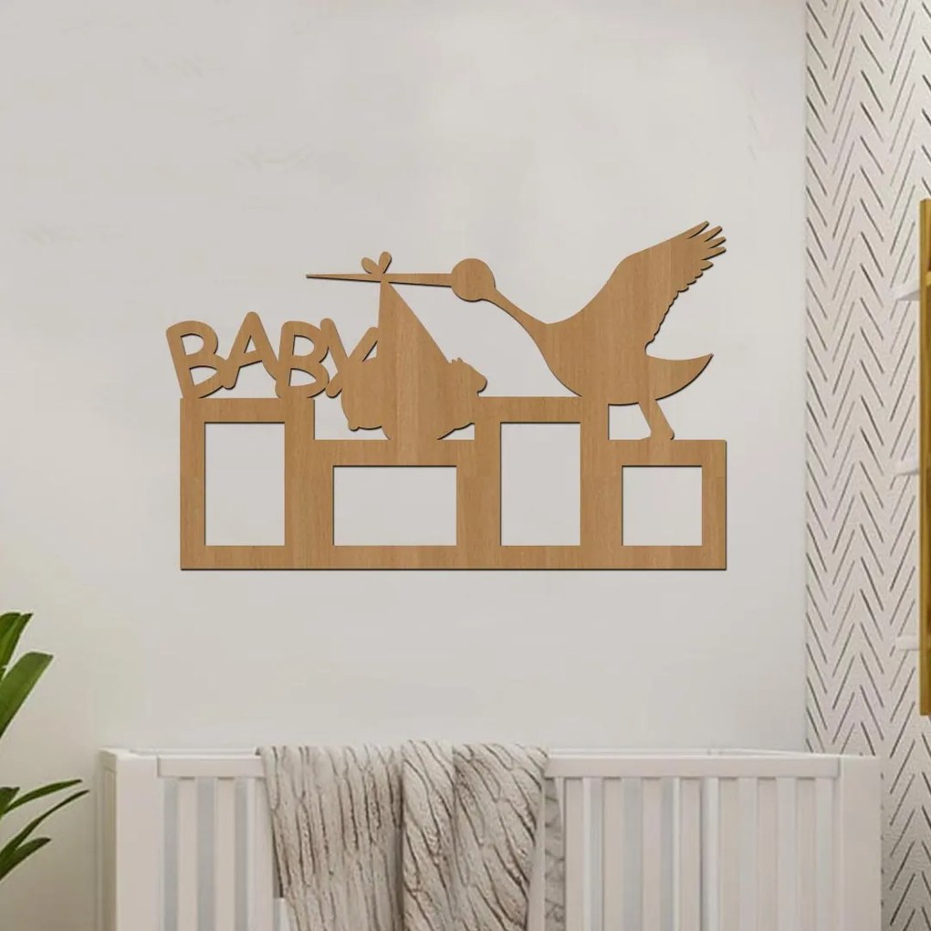 dřevo života Fotorámeček pro miminko BABY Zvolte barvu dekoru: Buk, Velikost fotorámečků: 64x43