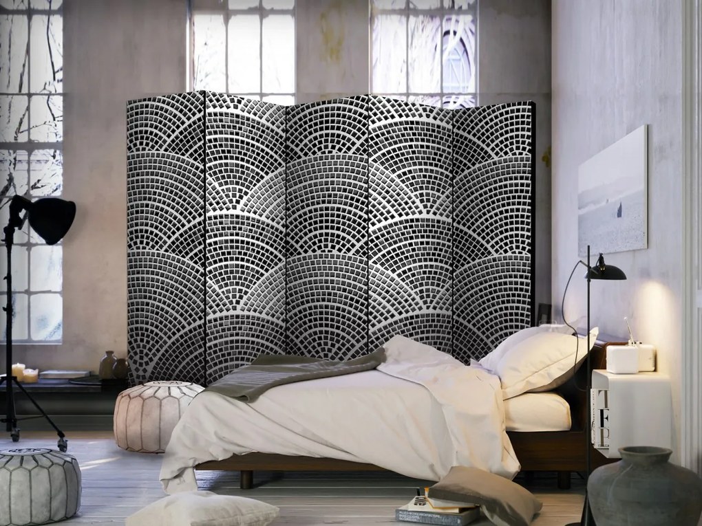 Paraván černobílá mozaika II (225x172 cm) - Murando DeLuxe