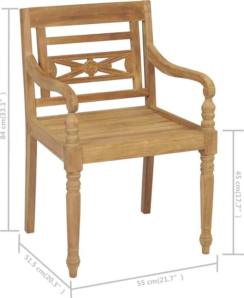vidaXL Židle Batavia s poduškami 8 ks masivní teakové dřevo [3073354] Barva: Zelená