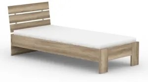 Dětská postel REA Nasťa 90x200cm - dub canyon, 1. pás čela 17501 - rose, 2. pás čela 1100 - zelená, 3. pás čela v barvě postele