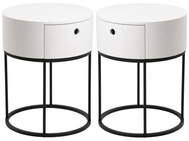 Noční stolek Mila II - set 2 ks White