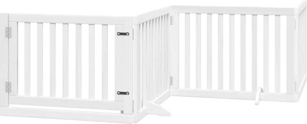 Zábrana pro psy s dvířky skládací 12 panelů bílá 960 cm topol 3155676