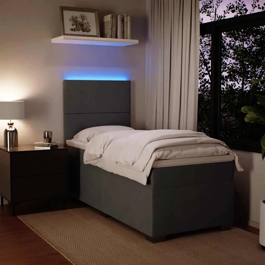 Box spring postel s matrací tmavě šedá 80 x 200 cm samet 3293057