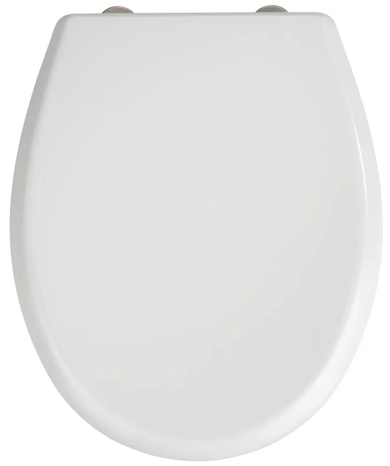 Bílé WC sedátko se snadným zavíráním Wenko Gubbio, 44,5 x 37 cm
