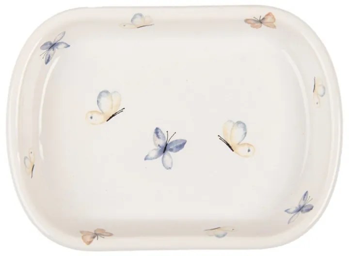 Keramická miska na mýdlo s barevnými motýlky – 13x10x3 cm
