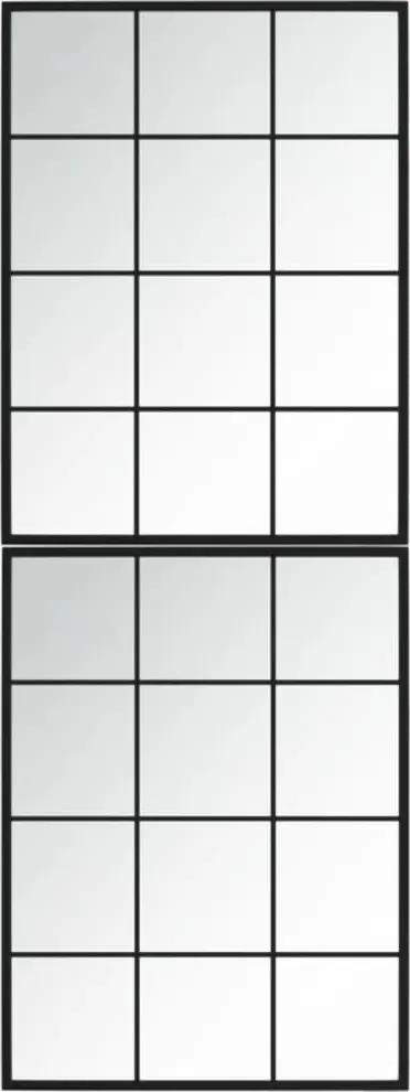 vidaXL Nástěnná zrcadla 2 ks černá 80 x 60 cm kov [3189032]