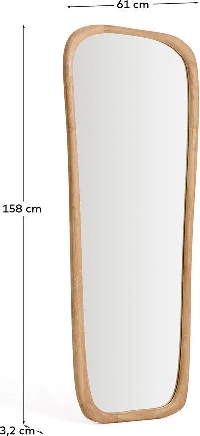 Nástěnné zrcadlo s dřevěným rámem 61x158 cm Alura – Kave Home