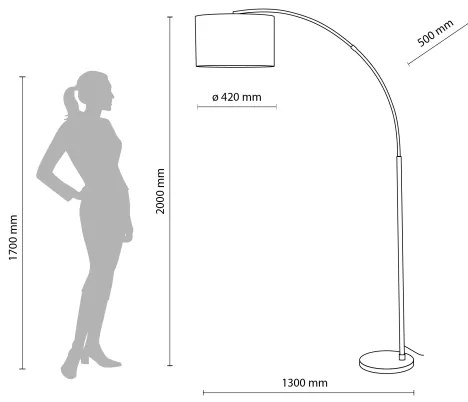 Stojací lampa ZENITH 1xE27/15W/230V matný chrom/bílá