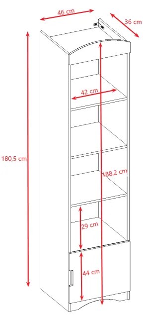 Dětský regál Classic 46 cm bílý