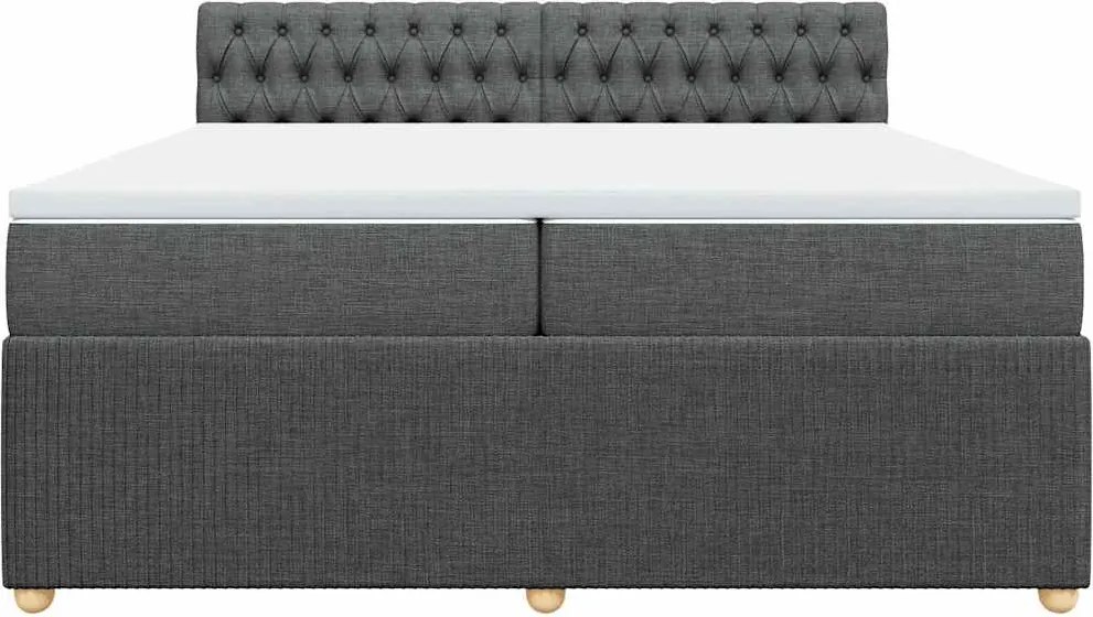 Box spring postel s matrací tmavě šedá 200x200 cm textil 3289871