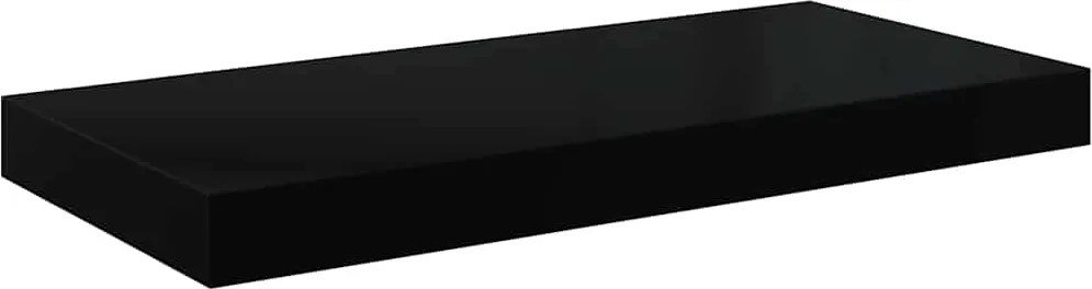 Plovoucí nástěnné police 4 ks lesklé černé 50 x 23,5 x 3,8 cm MDF 323768
