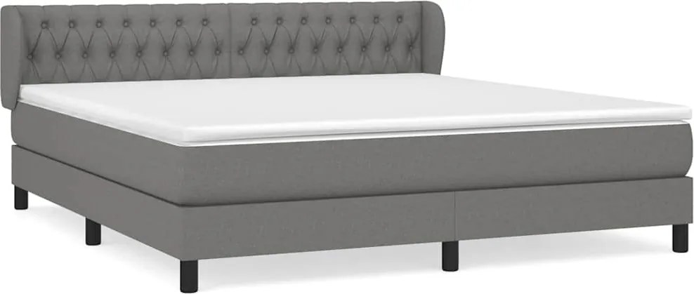 Box spring postel s matrací tmavě šedá 180x200 cm textil 3126502
