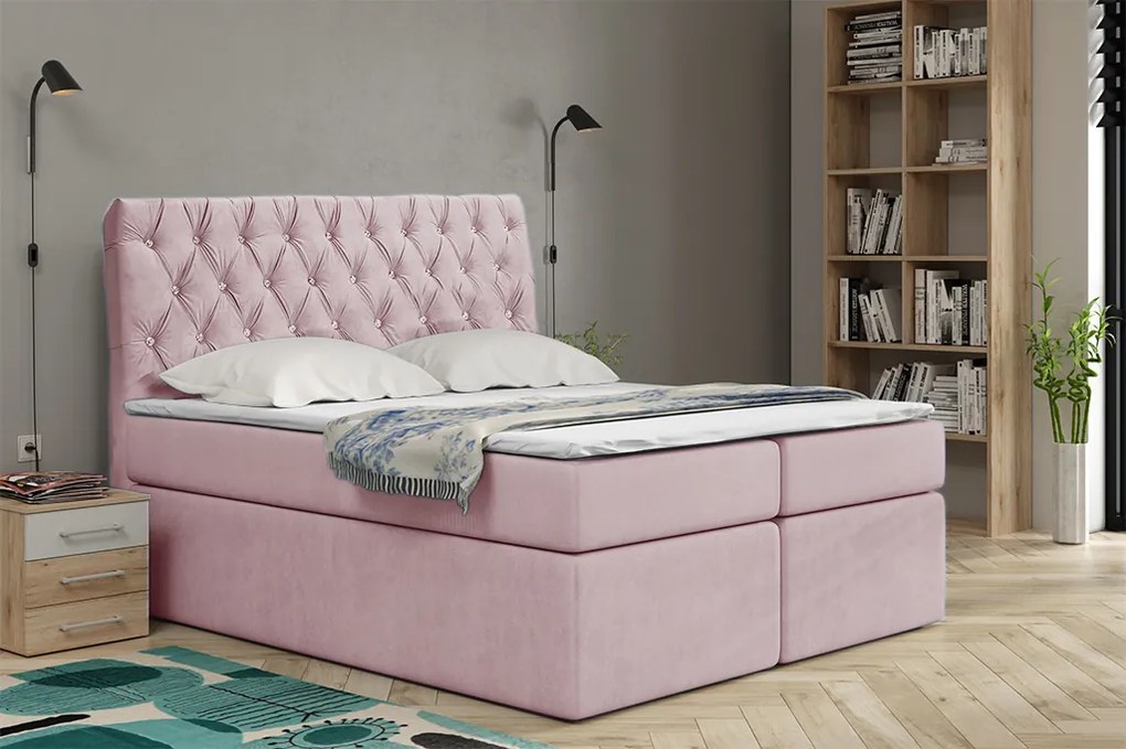 Eka Kontinentální čalouněná postel Luxurious - Cassablanca (180x200 cm) Barva látky Trinity: (2301) Krémová bíla