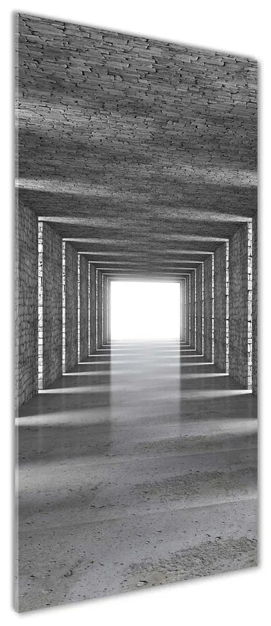 Wallmuralia Foto obraz sklo tvrzené Tunel z cihly 50x125 cm
