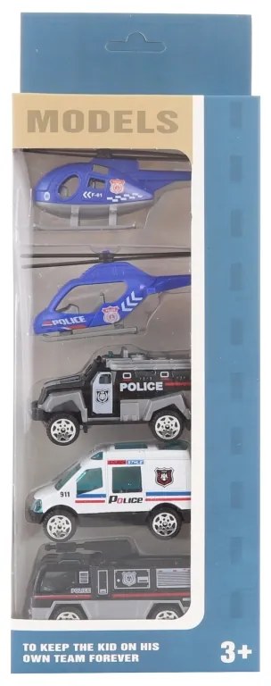 Sada policejních kovových aut