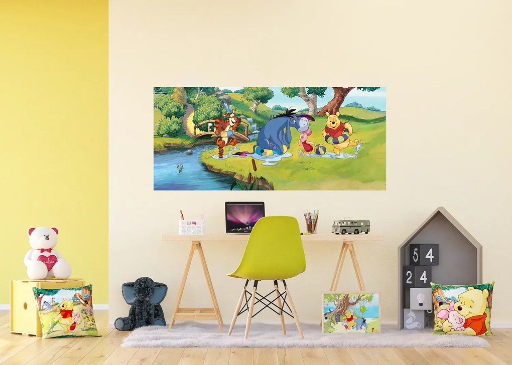 Dětská vliesová fototapeta na zed' Medvídek Pú Čas na plavání, Disney | 202 x 90 cm | DFTDNH 5315