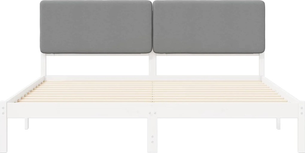 Rám postele s čalouněným čelem s čelo Světle šedá 200 x 200 cm 3405566