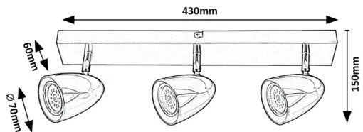 Rabalux 73020 - Bodové svítidlo PERICO 3xGU10/5W/230V bílá