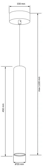 Lustr na lanku LUNGOMARE 1xGU10/10W/230V zlatá