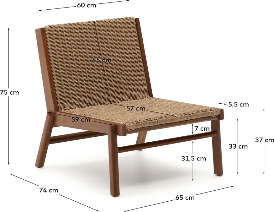 Dřevěné zahradní křeslo v přírodní barvě Itani – Kave Home