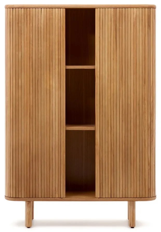 Skříň v dekoru jasanu s posuvnými dveřmi v přírodní barvě 110x160x40 cm Mailen – Kave Home
