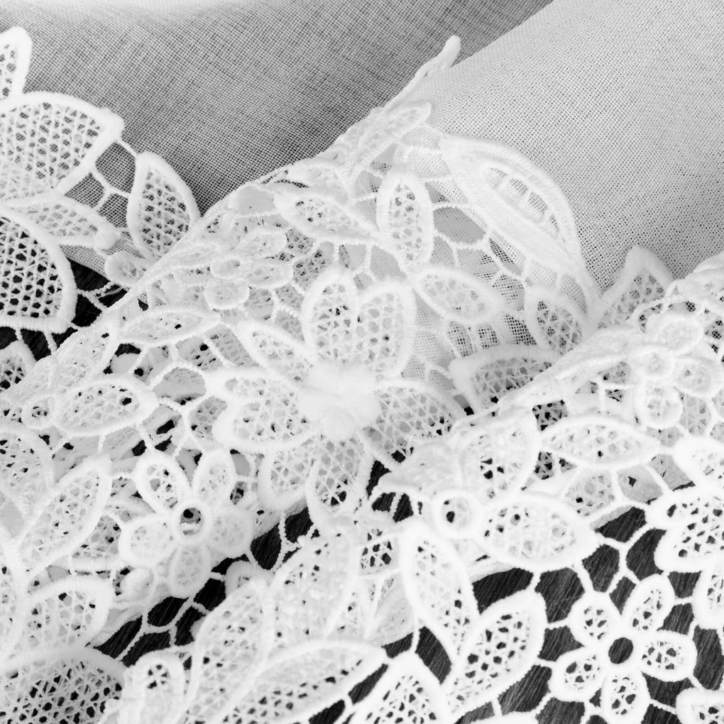 ZÁCLONA NA KROUŽCÍCH ARTEMIDA 400X80 CM BÍLÁ
