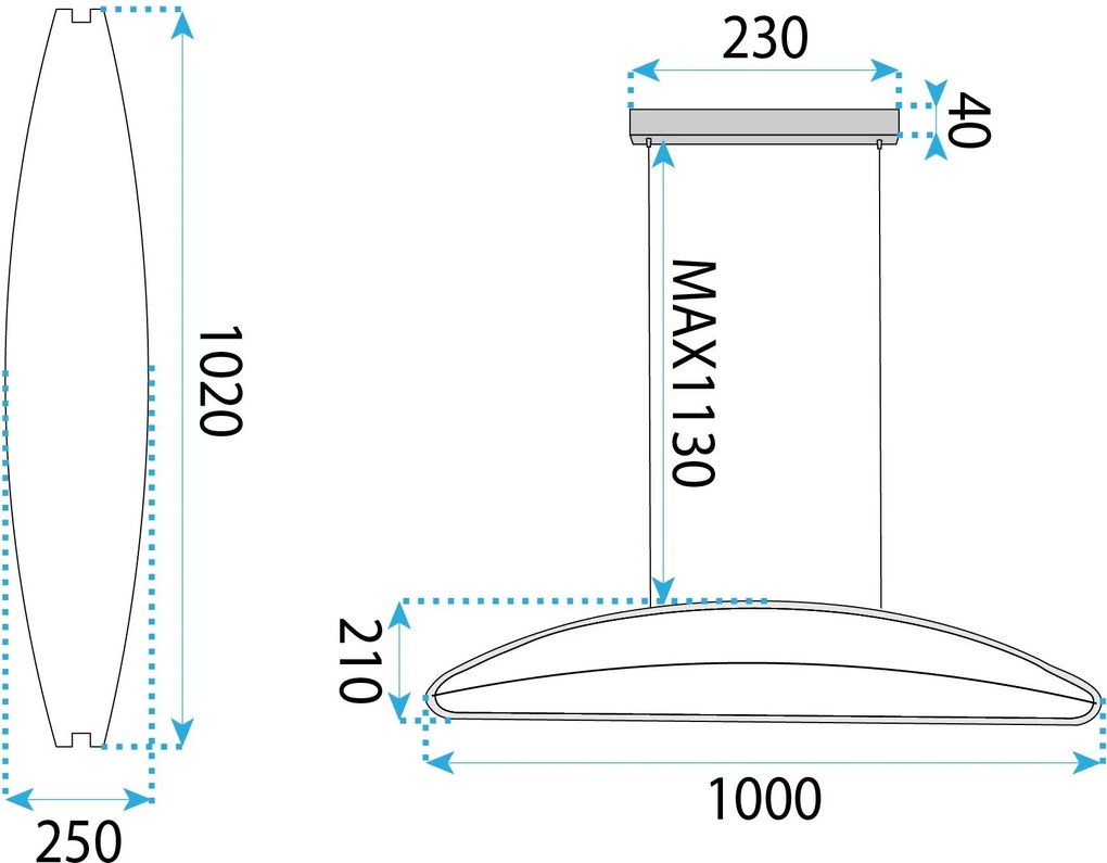 Toolight Závěsné stropní LED osvětlení G124-CP zlaté