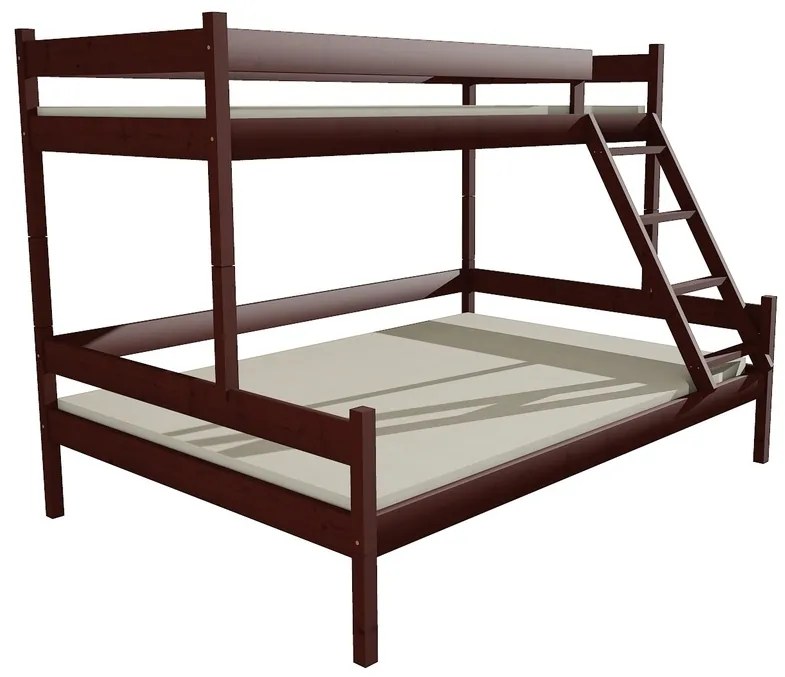 Vomaks Patrová postel s rozšířeným spodním lůžkem PPS 002 80/140 x 180 cm moření olše