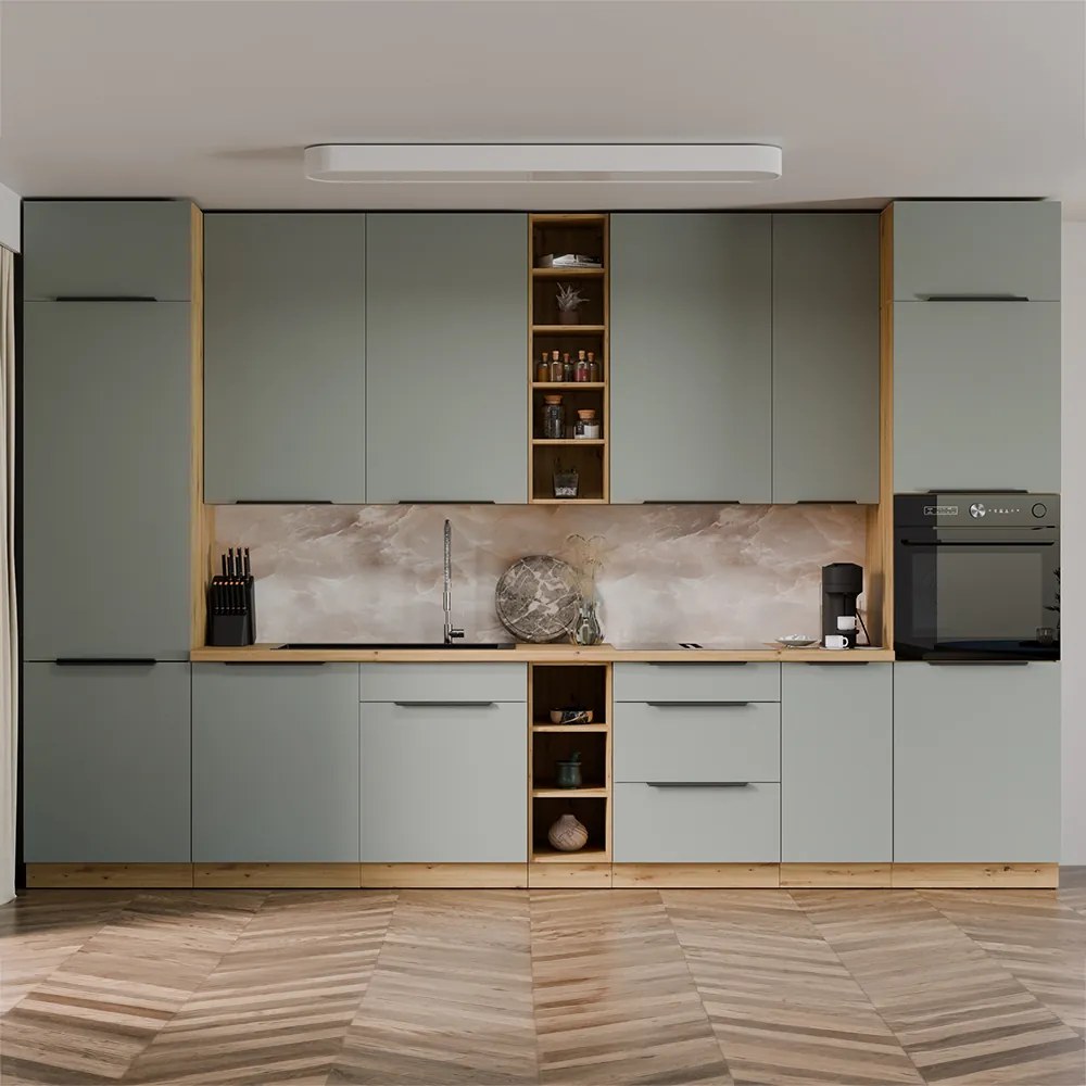 ARIA st | vysoká skříňka 60 DP-210 2F na vestavnou troubu | 60 cm | ANTI FINGERPRINT povrch | artisan/aquamarine