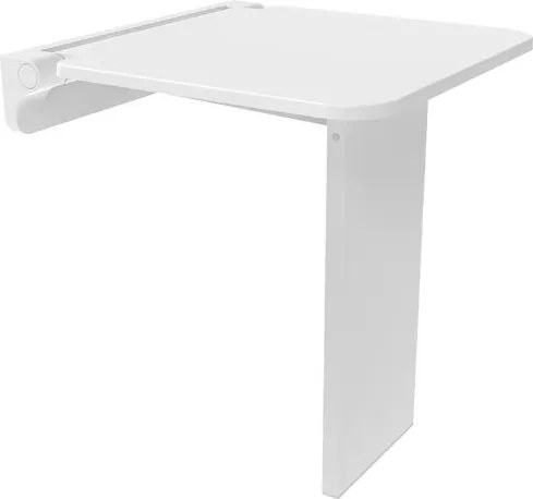 Mereo, Mereo Sedátko do sprchy s podpůrnou nohou, duroplast, bílé, MER-CSS121P