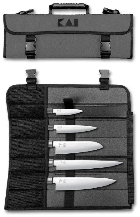 DM-0781EU67 Sada 5 nožů KAI Wasabi Black s taškou - nože 6710P, 6715U, 6716S, 6720C, 6723L