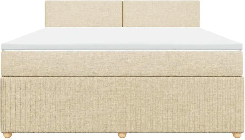 Box spring postel s matrací krémová 180x200 cm textil 3289833