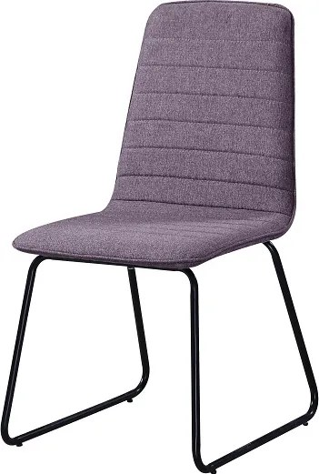 Jídelní židle, fialová látka / černý kov, DANUTA