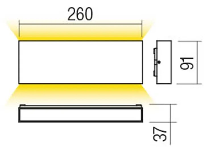 Redo 90387 nástěnné LED svítidlo Kamal matně bílé, 15W, 3000K, 26cm