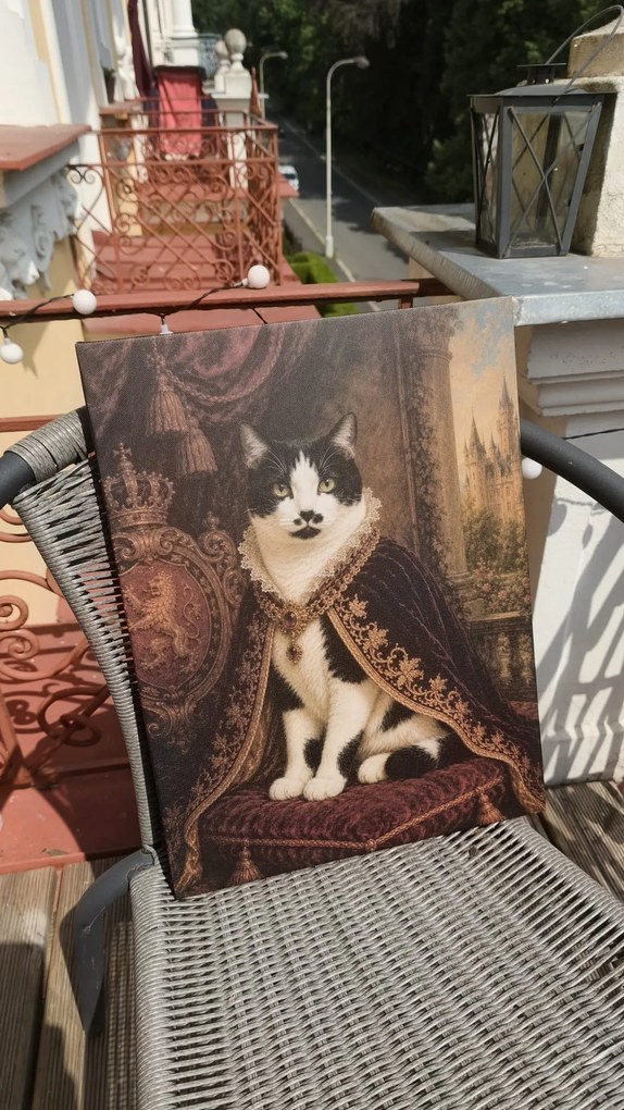 Foto obraz z vlastní fotky na plátno – Královský historický portrét mazlíčka z fotky