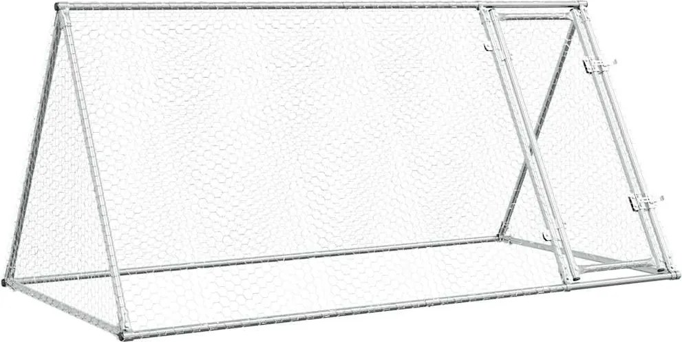 Klec pro kuřata stříbrná 200 x 105 x 91 cm pozinkovaná ocel 172557