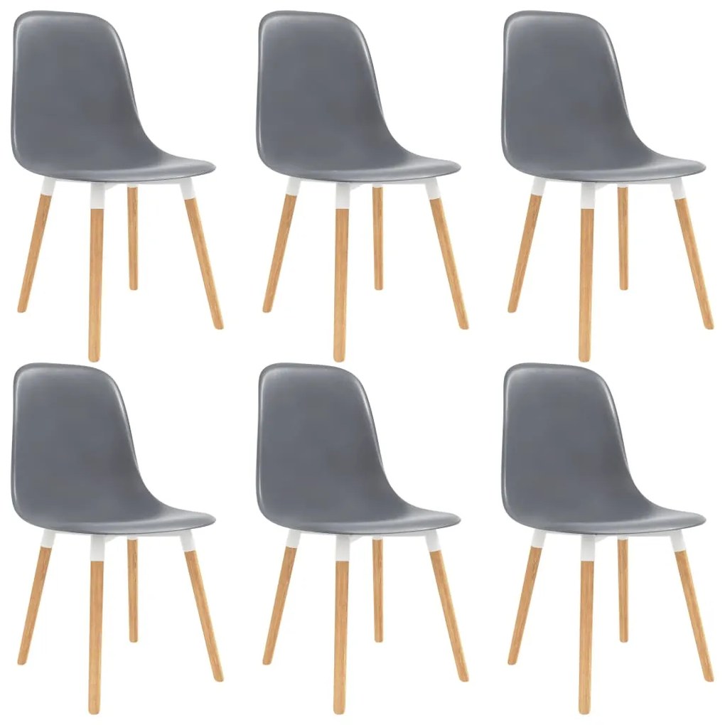 248240 vidaXL Jídelní židle 6 ks šedé plast