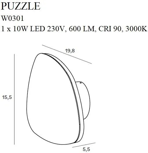 Maxlight W0301 PUZZLE M Nástěnné svítidlo, bílé