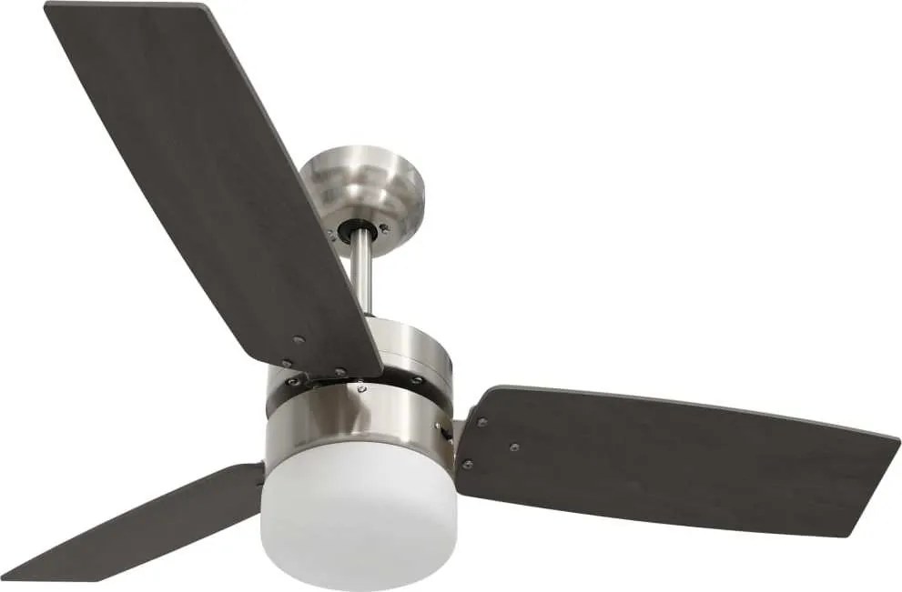 vidaXL Stropní ventilátor světlo a dálkový ovladač 108 cm světle hnědý [51491] Barva: tmavě hnědá