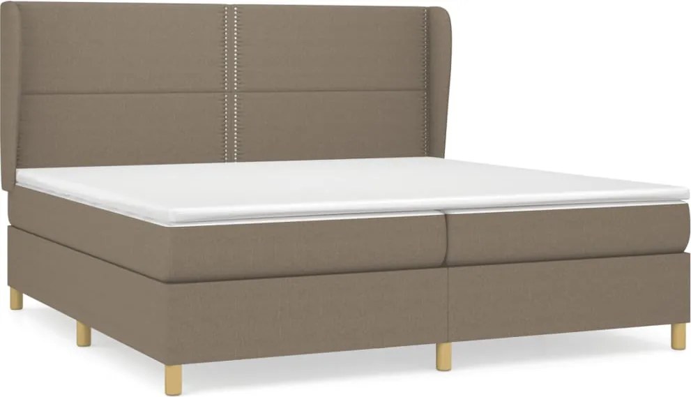 Box spring postel s matrací taupe 200x200 cm textil 3128473