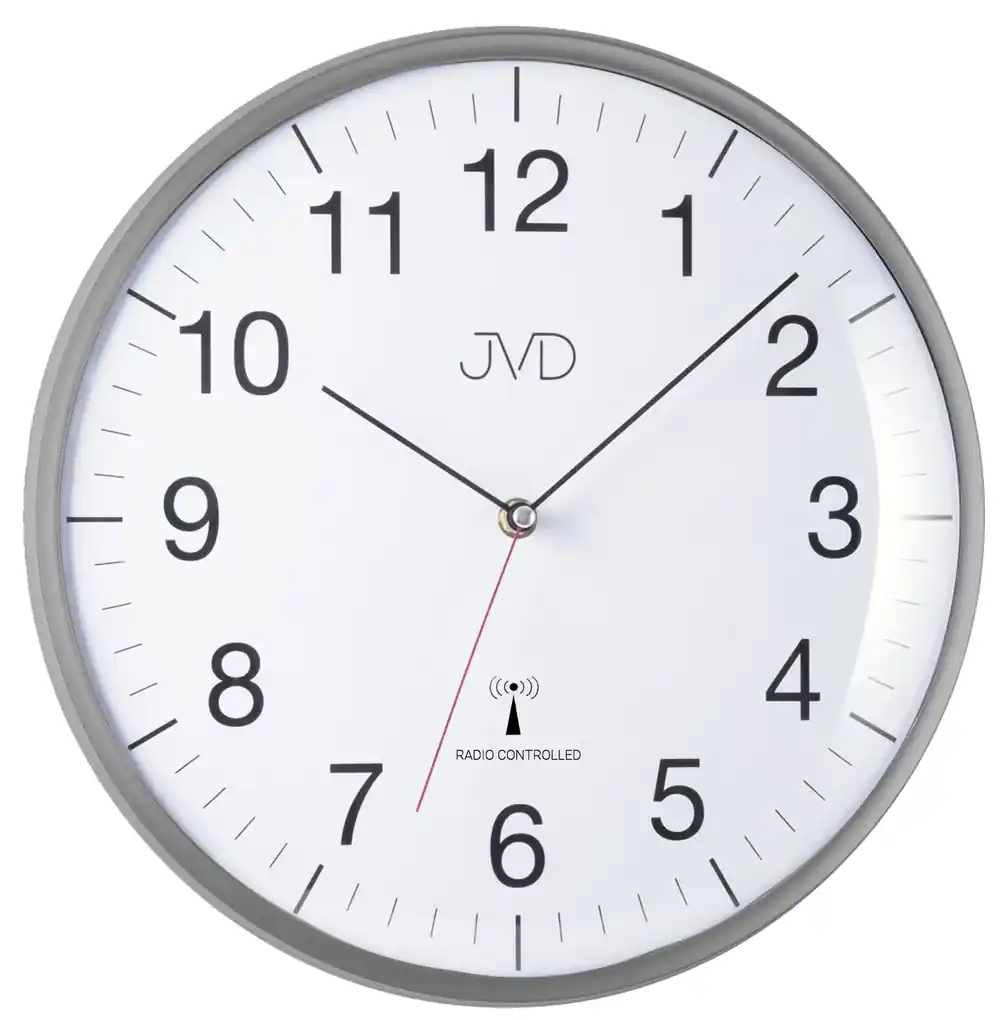 Šedé přesné rádiem řízené nástěnné hodiny JVD RH16.2 | BIANO