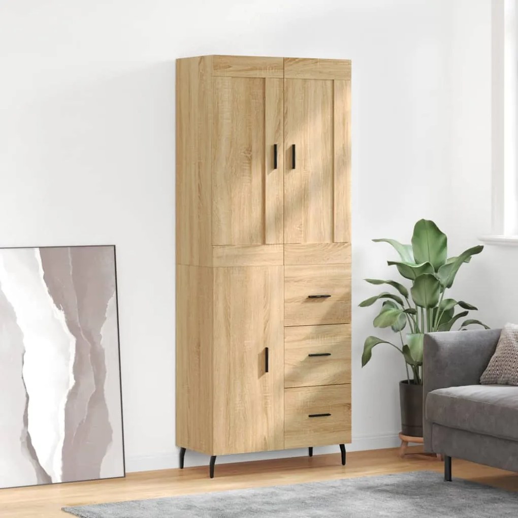 Skříň highboard dub sonoma 69,5 x 34 x 180 cm kompozitní dřevo