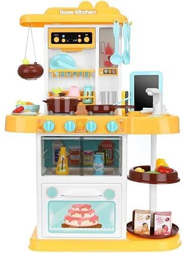ISO Dětská kuchyňka XL se zvuky a tekoucí vodou, žlutá, 9568
