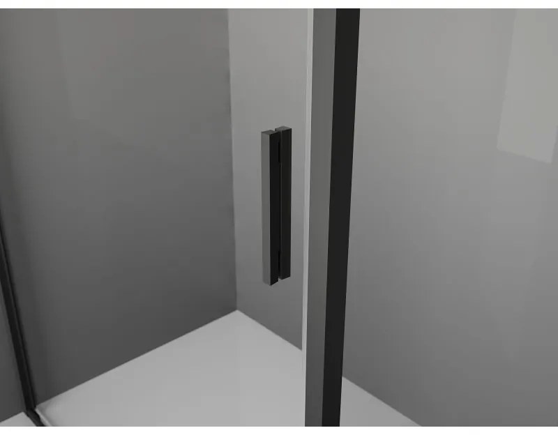 Mexen Exo, 1-křídlé dveře do otvoru 65x200 cm, 6mm čiré sklo, černý profil, 817-065-000-70-00