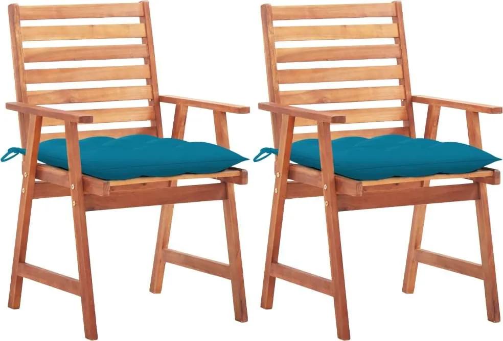 vidaXL Zahradní jídelní židle 2 ks s poduškami masivní akáciové dřevo [3064338] Barva: taupe