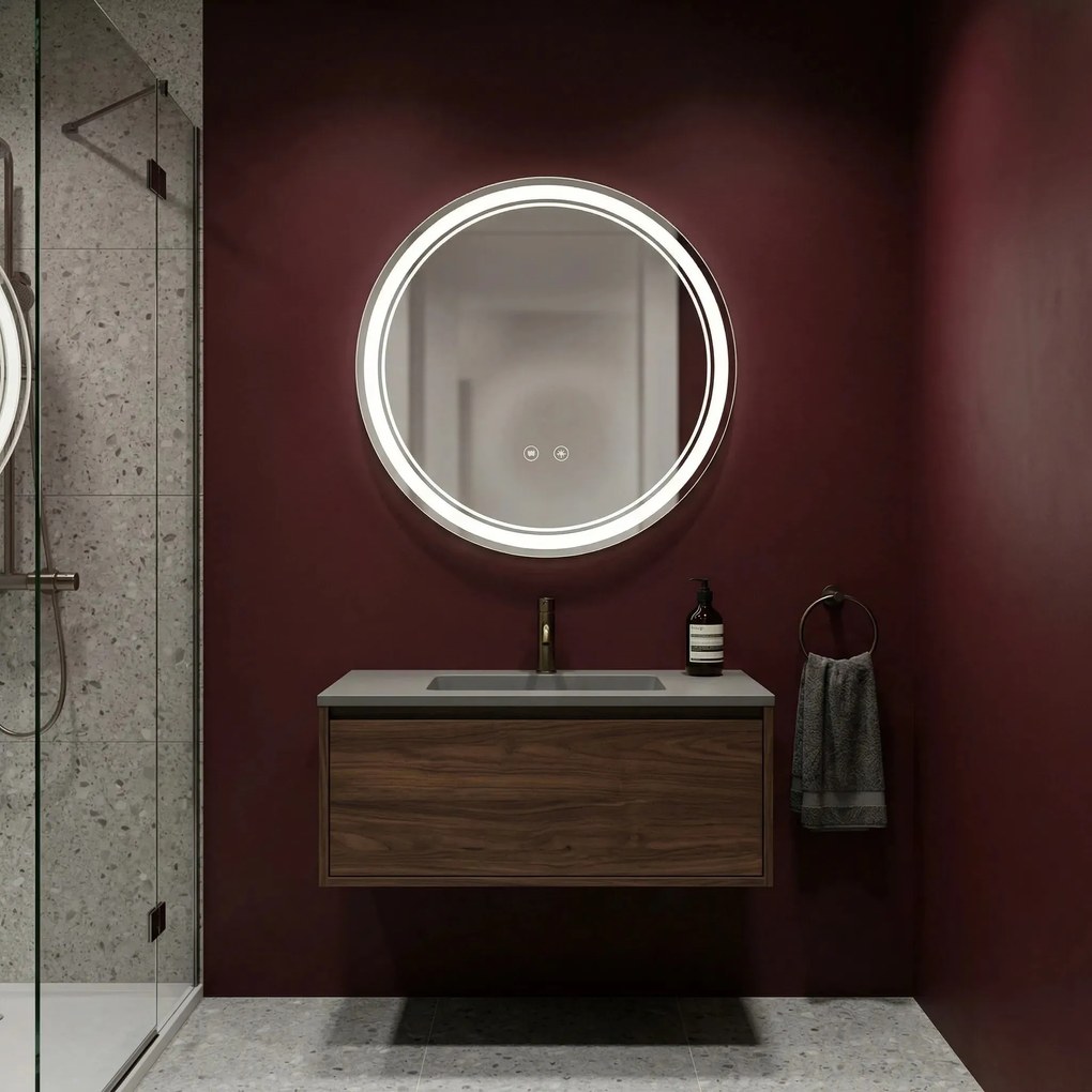 Tutumi Zrcadlo ⌀60 cm s vyhříváním a regulovatelným LED osvětlením HOM-00203