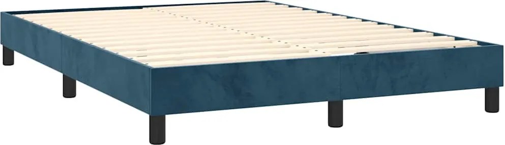 Box spring postel s matrací tmavě modrá 140x200 cm samet 3127737