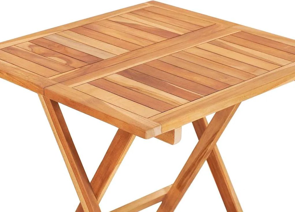 3dílný bistro set s béžovými poduškami masivní teakové dřevo 3063228