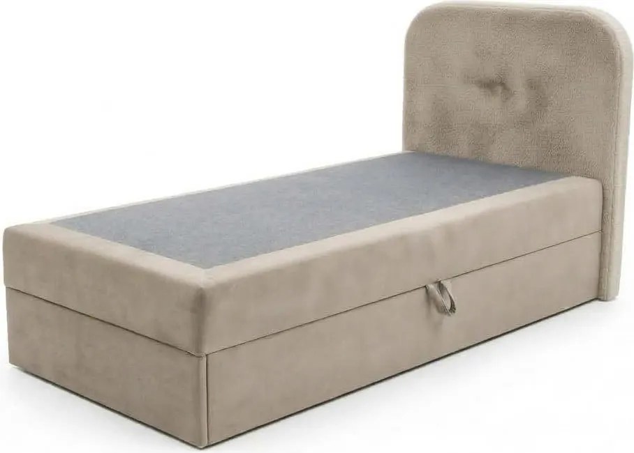 Čalouněná postel boxspring FORENA 90x200 cm béžová Matrace: Matrace Bonell pružinová